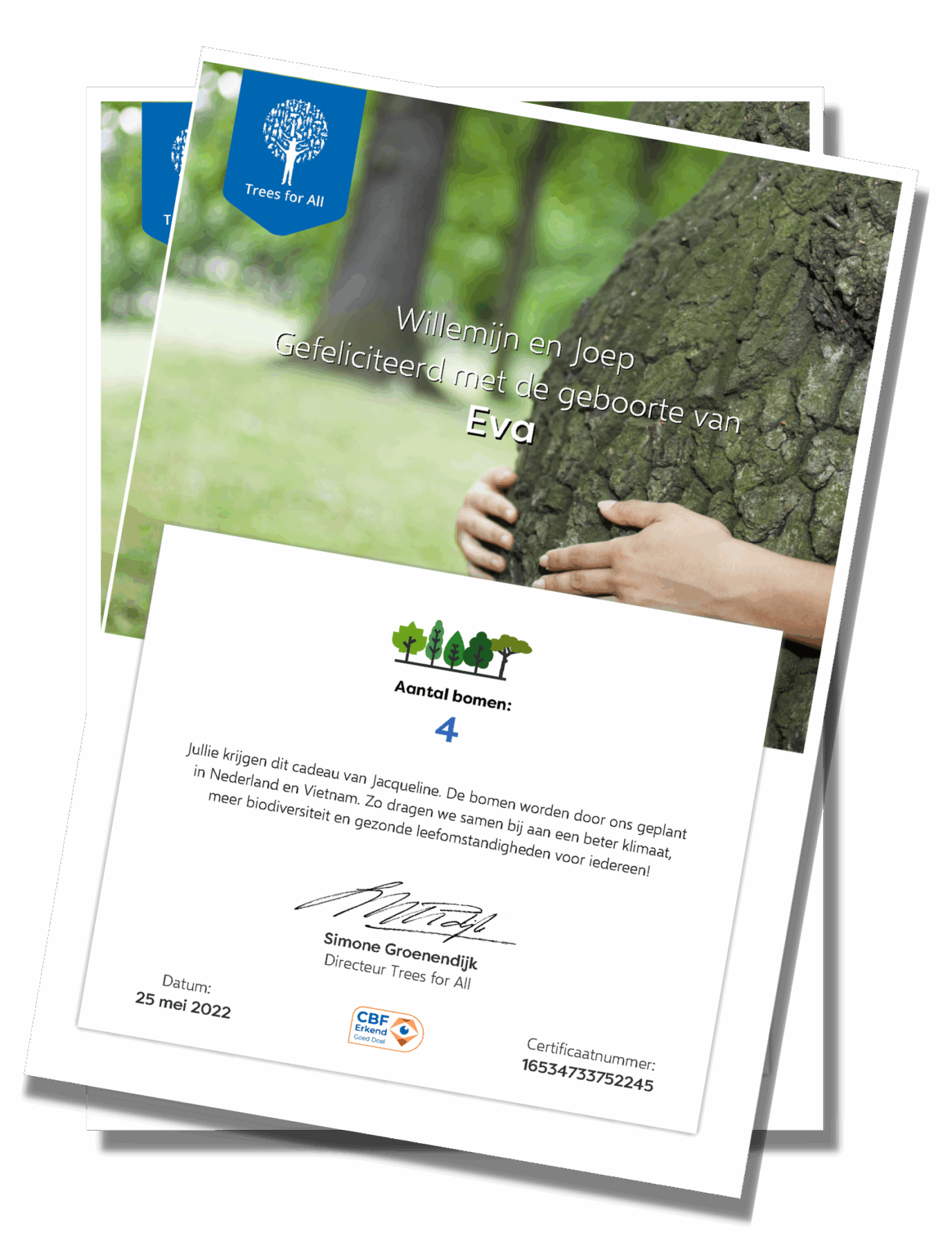 Een groen kraamcadeau - Trees for All